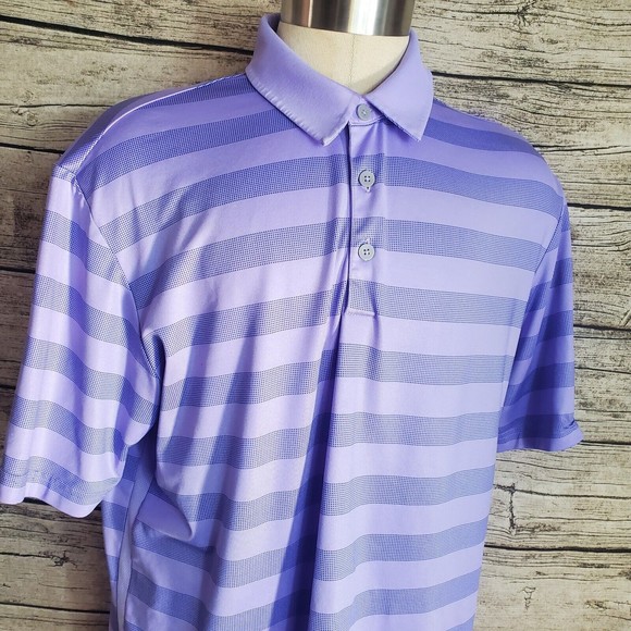 adidas | Shirts | Mens Adidas Golf Purple Striped Polo Shirt Size Large ...